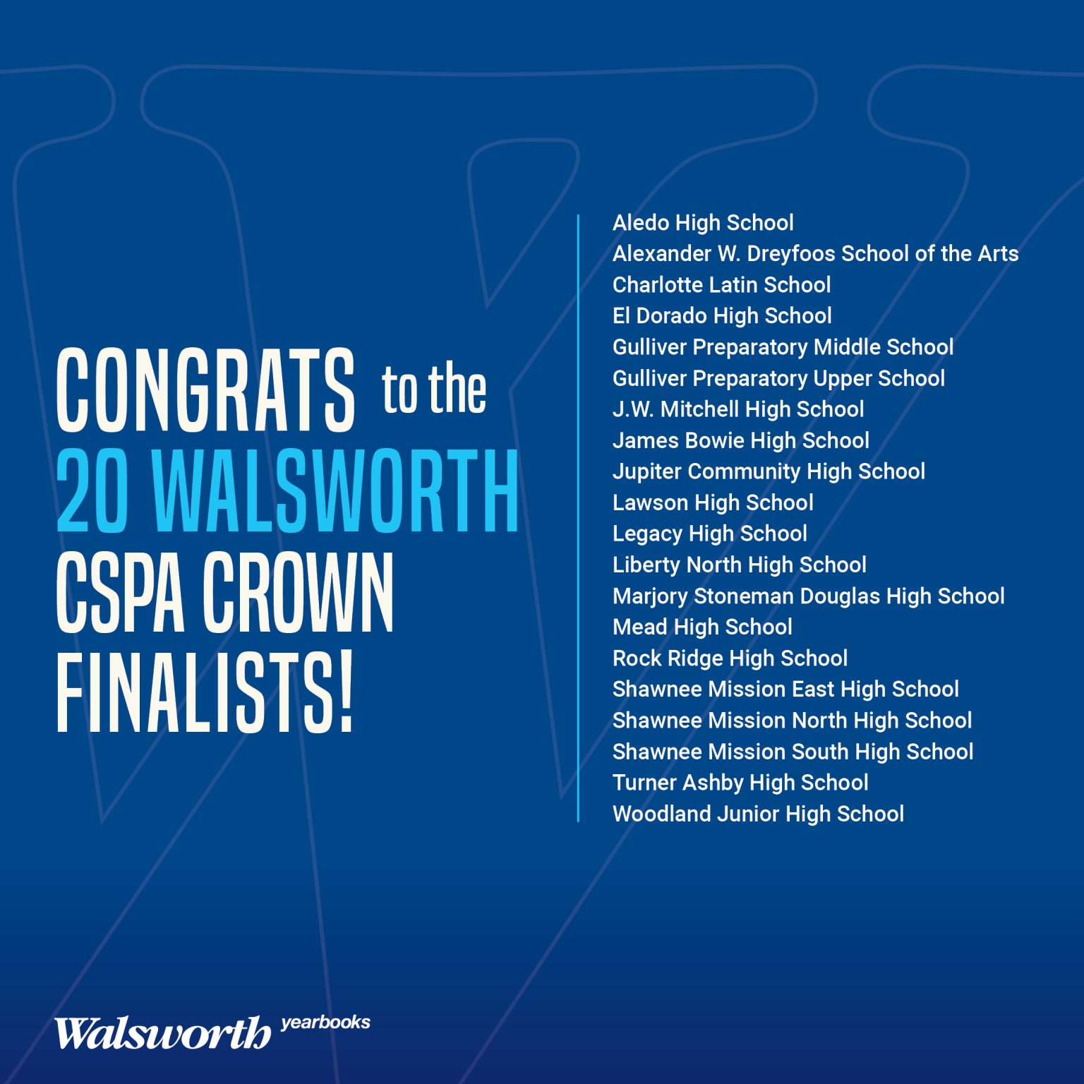 CSPA Names 20 Walsworth Schools as Crown Finalists for 2025 Yearbooks ...